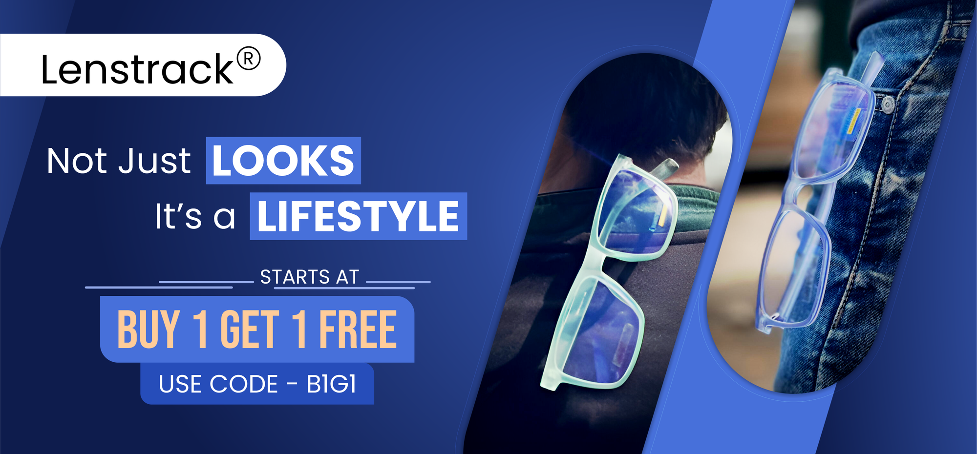 Lenstrack® | Buy 1 Get 1 on Eyeglasses, Sunglasses & Lenses from ₹799